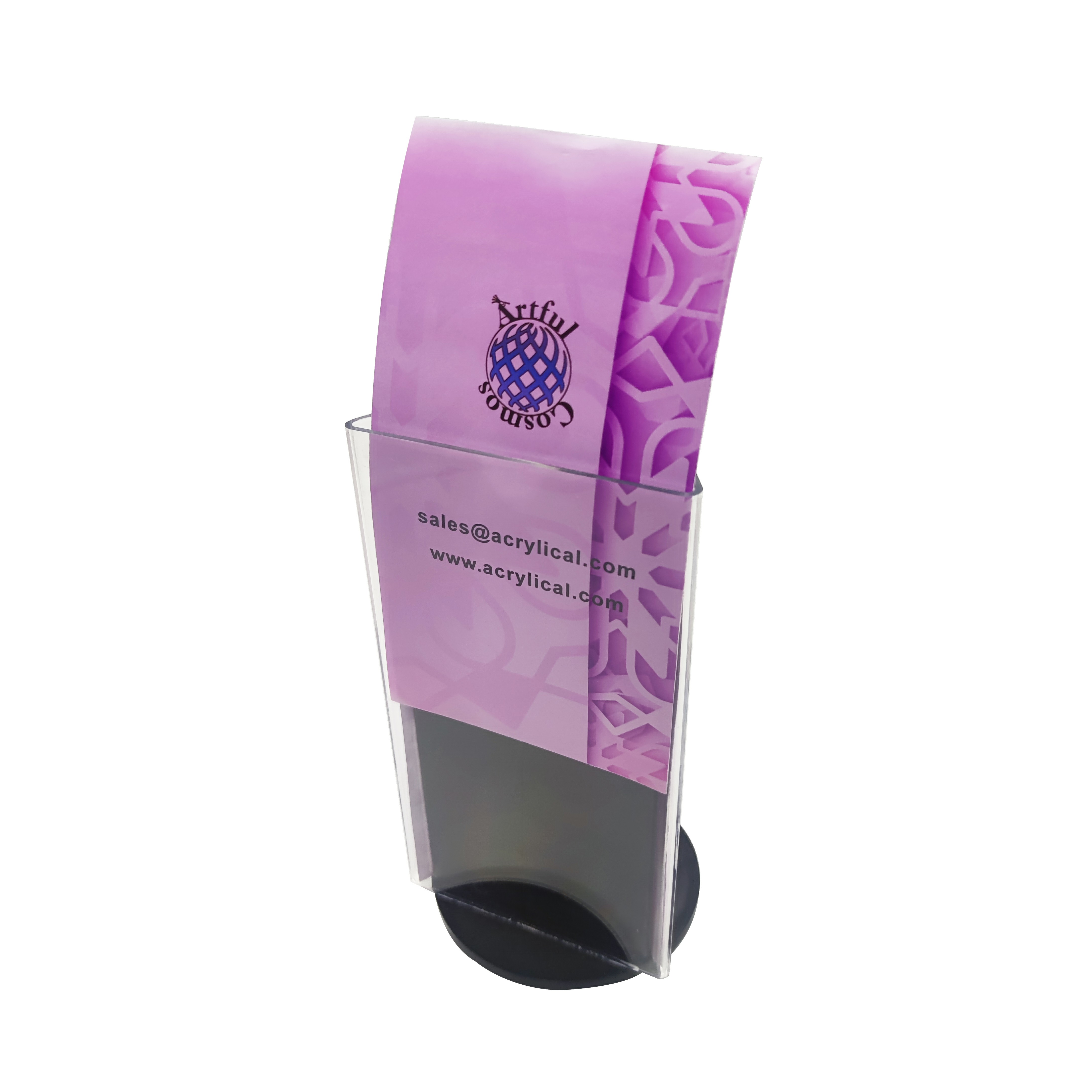 Acrylic three-sided rotating propaganda stand Three-sided paper ...